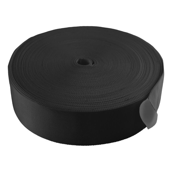 2 1/3 Inch Tubular Polyester Webbing Black
